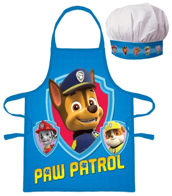 DĚTSKÁ ZÁSTĚRA S ČEPICÍ PAW PATROL 45X50 CM, 2X33CM VZOROVANÁ