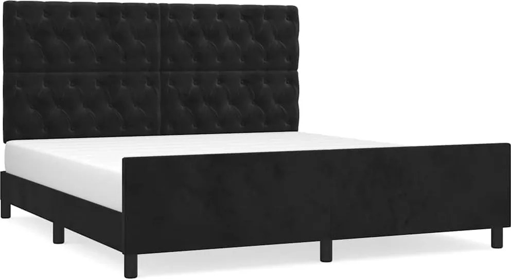 Rám postele bez matrace černý 160 x 200 cm samet 3125948