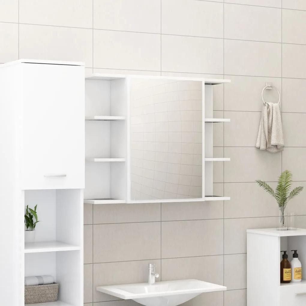 802606 vidaXL Koupelnová skříňka se zrcadlem bílá 80 x 20,5 x 64 dřevotříska