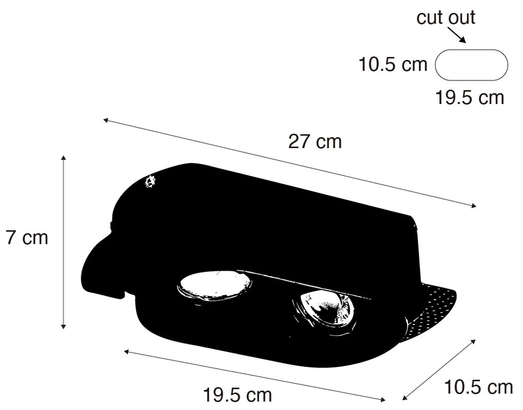 Sada 6 kulatých zapuštěných bodových světel bílá GU10 50mm 2-světla - Hubs