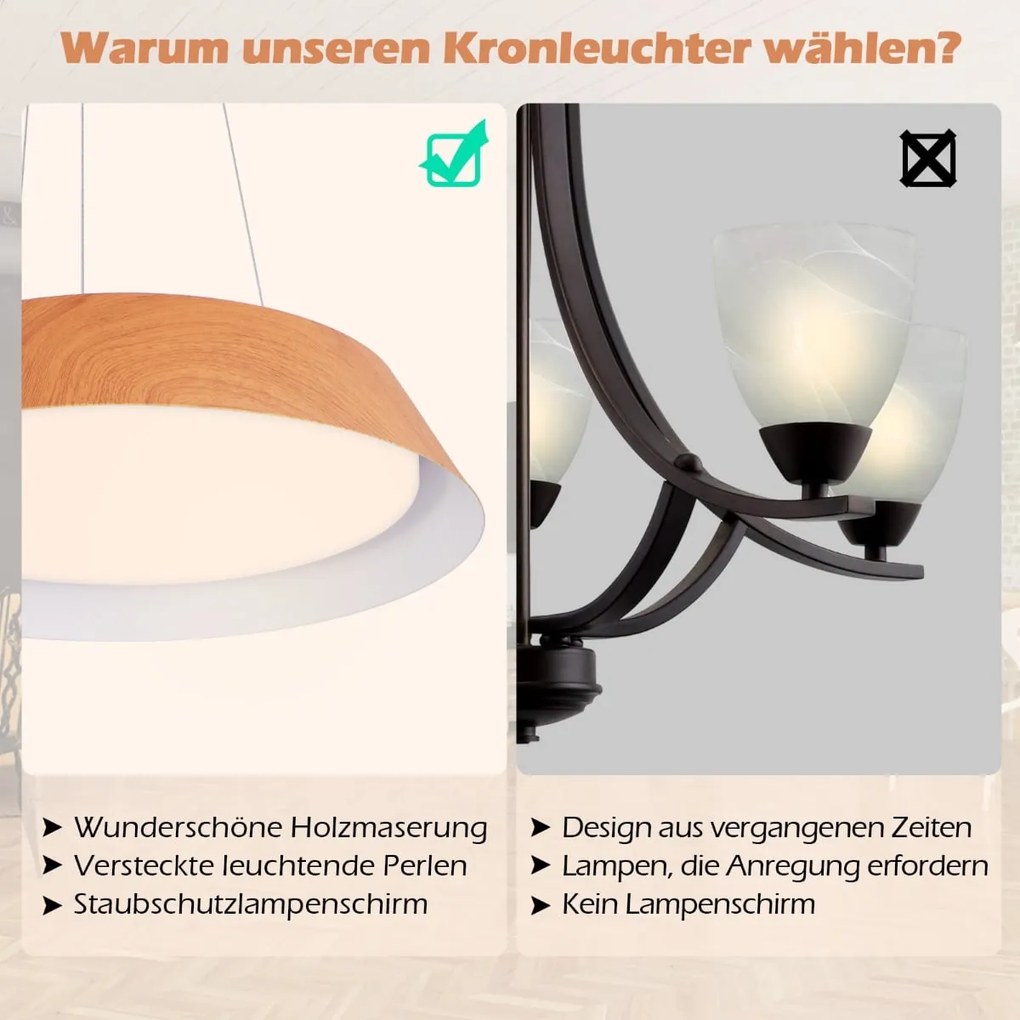 Costway 21 W stropní LED stropní světlo úsporné stropní svítidlo s přírodním
