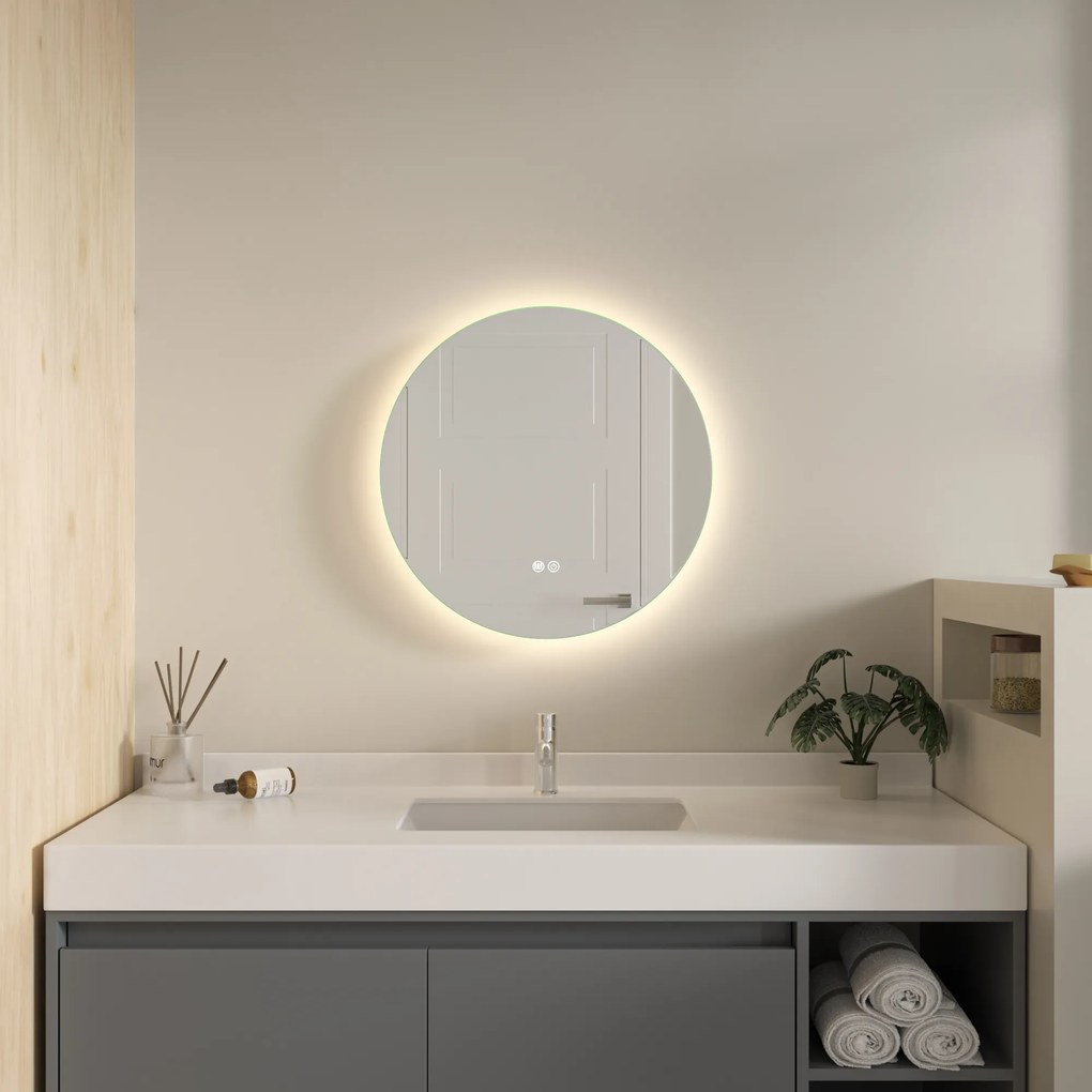 Erga Sofia, kulaté LED zrcadlo 50cm, 1150 lm, 3 barvy světla, ERG-V01-207-5050