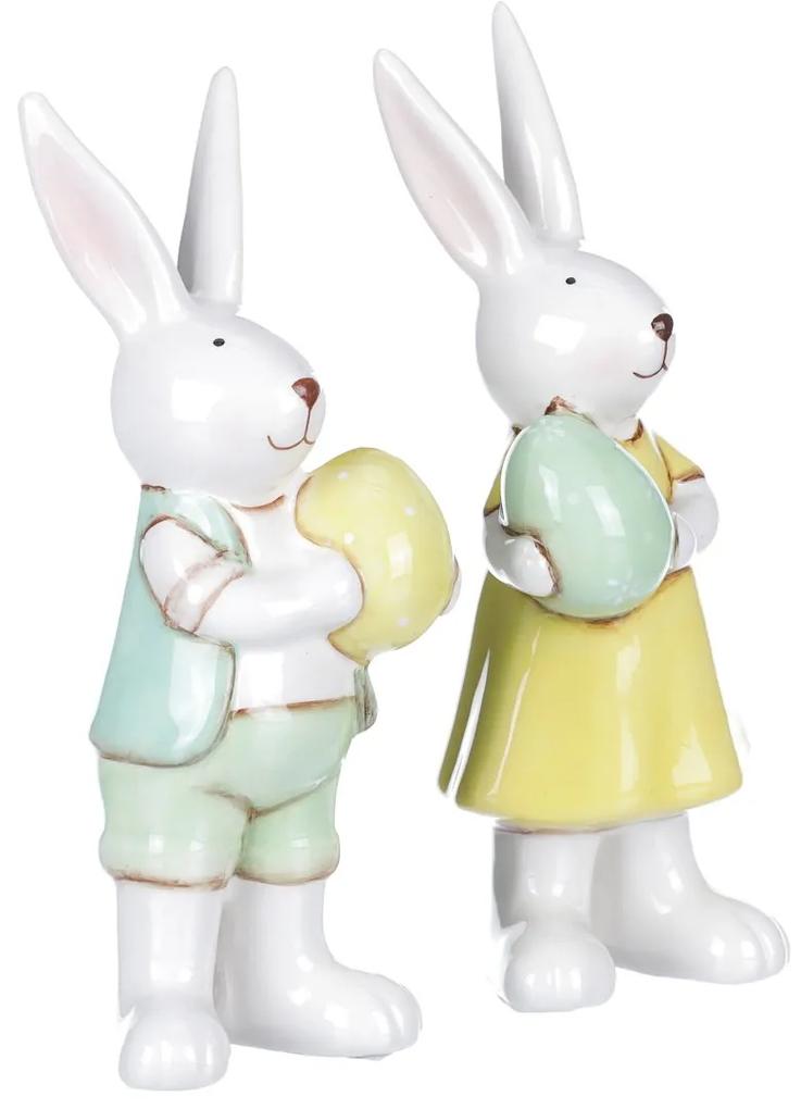 Autronic Zajíc a zaječice z keramiky, velikonoční dekorace Varianta: Zajíc