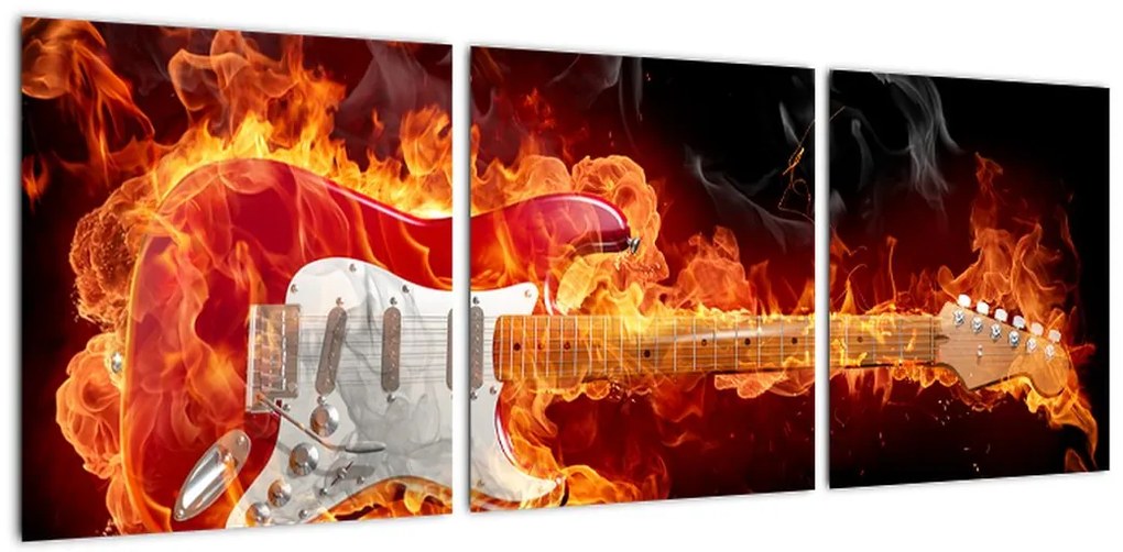 Obraz - kytara v ohni