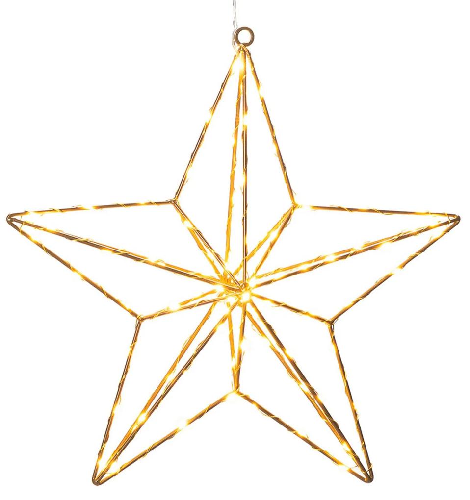 LED dekorativní světlo zlatá hvězda 37x36 cm