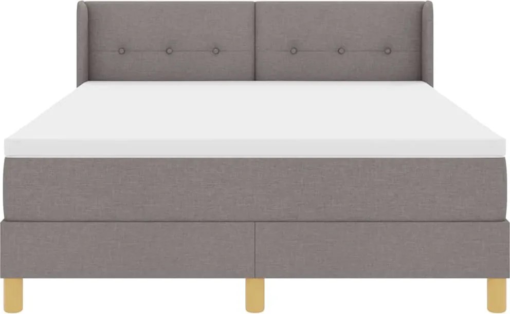 Postel s boxspringem s čelo Taupe 190 x 140 cm textil 3341290