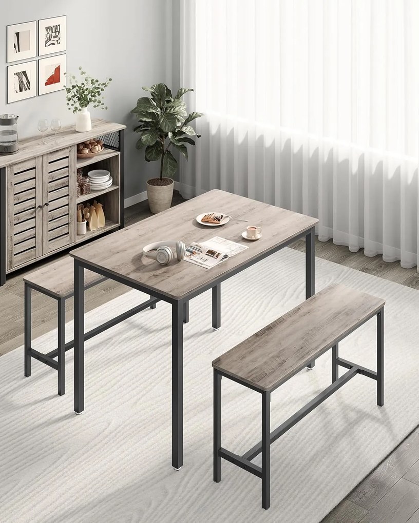 Jídelní set VASAGLE Renduro šedý/černý