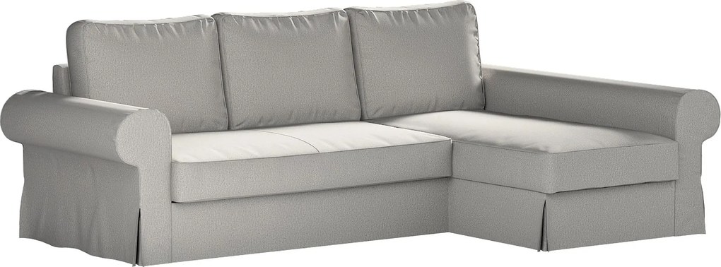 Potah na pohovku IKEA Backabro rozkládací se šezlongem barva šedá látka pletený vzor