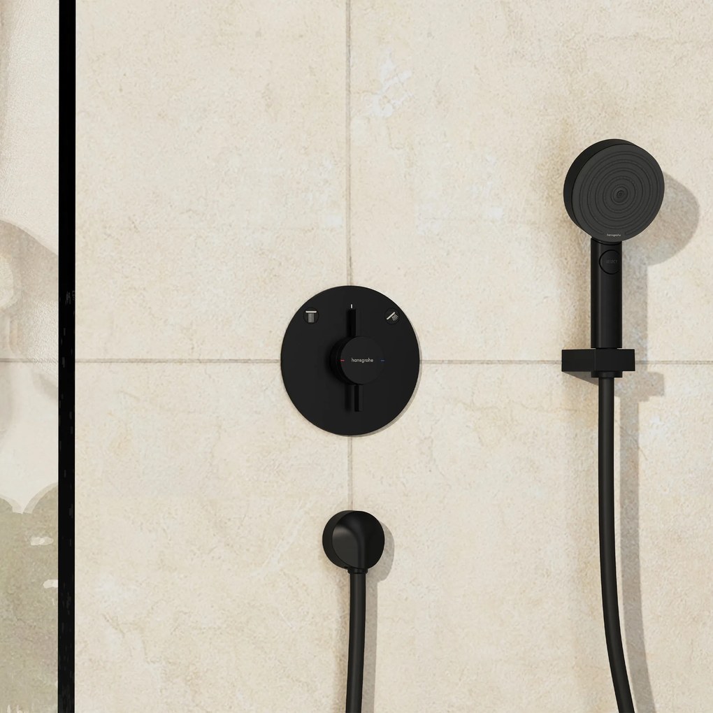 Hansgrohe DuoTurn S, baterie pod omítku pro 2 spotřebiče, černá matná, HAN-75418670