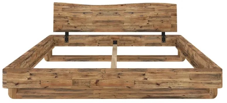 furniture-nabytek.cz - Masivní postel Sendai z recyklované borovice, lakovaná, hnědá – 155×220×75 cm