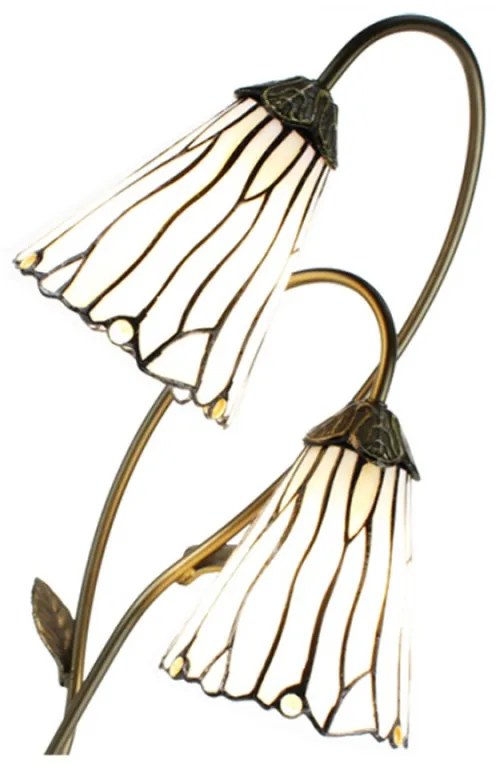 Stolní Tiffany lampa 2 stínidla hnědé kamínky BrownEye – 35x18x61 cm