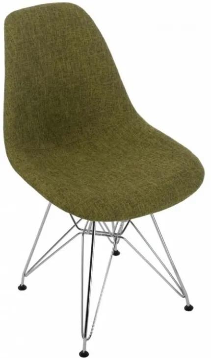 Židle DSR celočalouněná, zelená/šedá