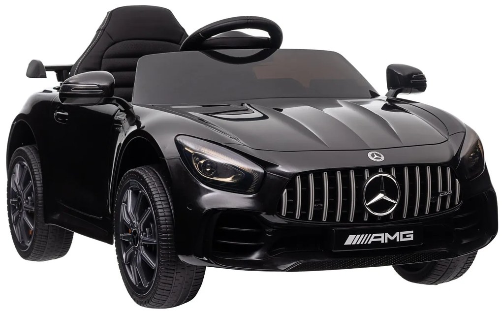 Dětské elektrické autíčko s dálkovým ovládáním BestBerg BBCC-10B – Mercedes-Benz AMG GT R / nosnost 25 kg / Li-Ion baterie / černá