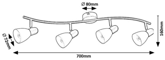 Rabalux 73094 - Bodové svítidlo SOMA 4xE14/40W/230V