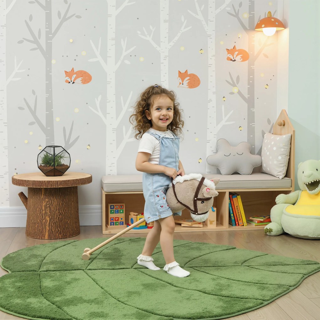AIYAPLAY Hobby kůň dětský hobby kůň se zvukem, naviják, kůň na tyči pro jízdu na koni pro děti 24+ měsíců, šedý