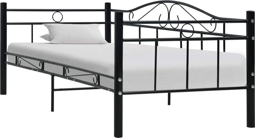 Rám denní postele černý kovový 90 x 200 cm 286135