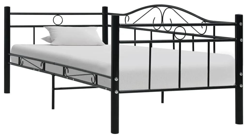 286135 vidaXL Rám denní postele černý kovový 90 x 200 cm