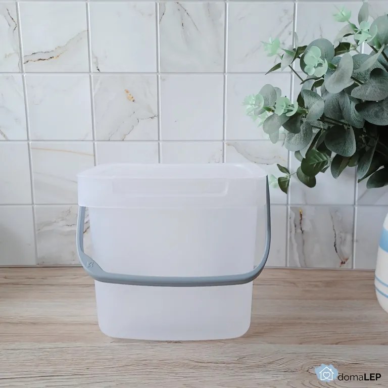 ÚLOŽNÝ BOX S PLASTOVOU KAPSIČKOU varianta: popelavý černé víko 3l