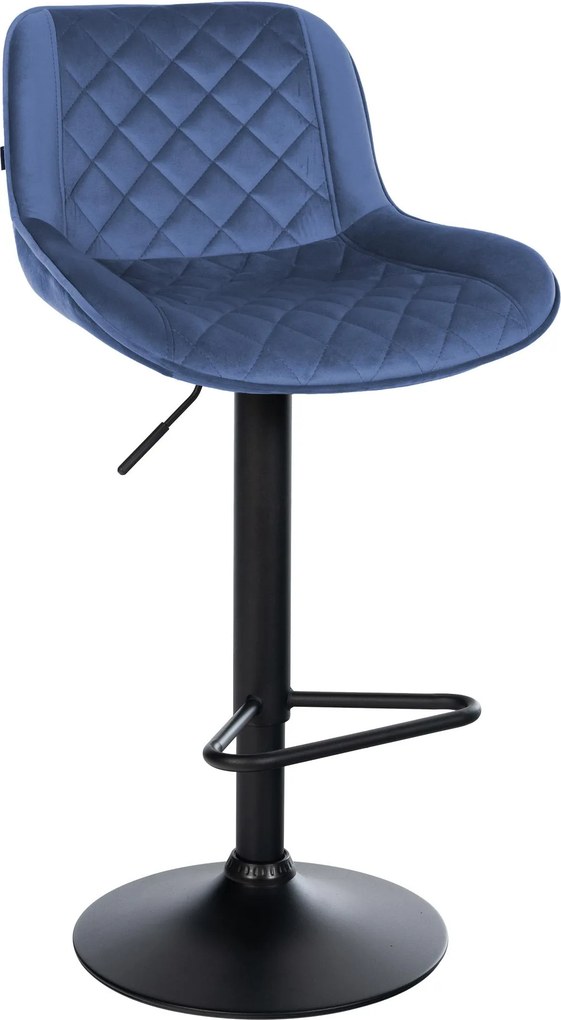 Barová židle Kasson samet – modrá