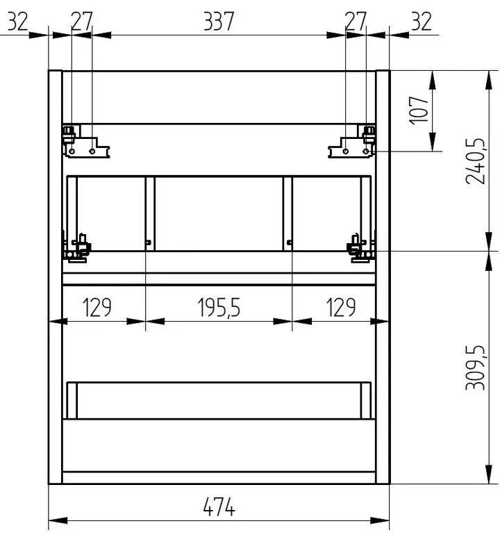 Mereo Leny koupelnová skříňka s keramickým umyvadlem 50 cm lesklá bílá CN810N