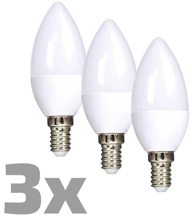 ECOLUX LED žárovka 3-pack, svíčka, 6W, E14, 3000K, 450lm, 3ks