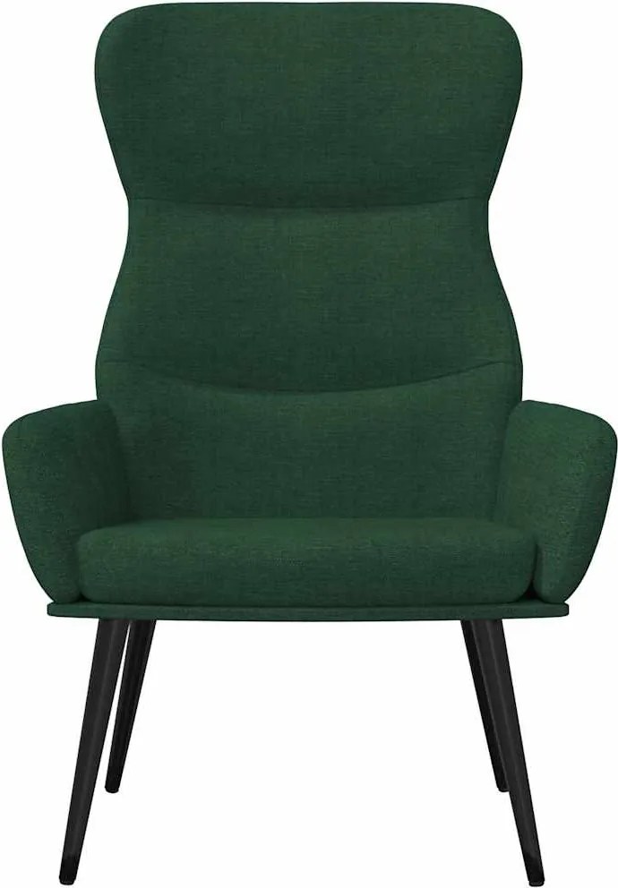 Relaxační křeslo tmavě zelené textil 341076
