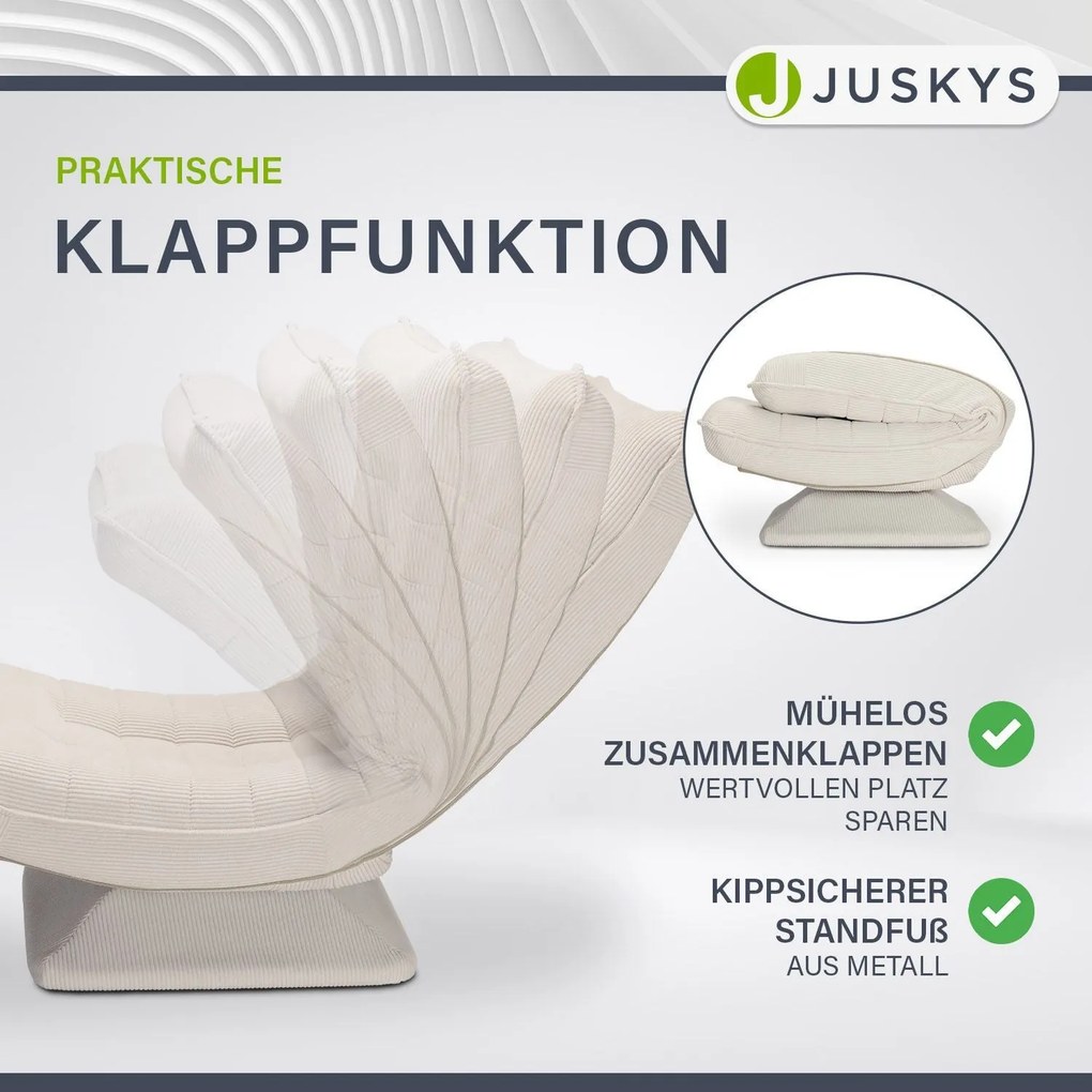 Juskys Relaxační křeslo Korsika s manšestrovým potahem Barva: béžová