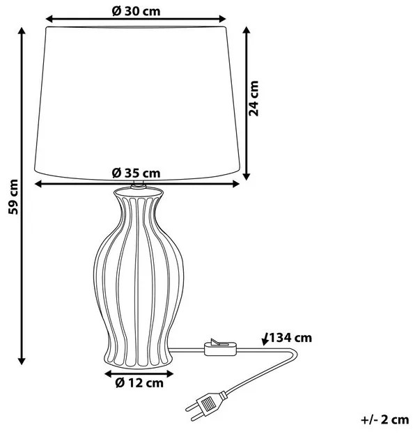 Tmavě zelená stolní lampa 59 cm SAMINA Beliani