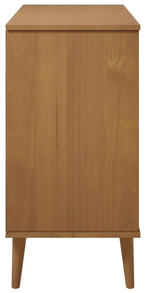 Příborník MOLDE hnědý 90 x 40 x 80 cm masivní borové dřevo - Default Title