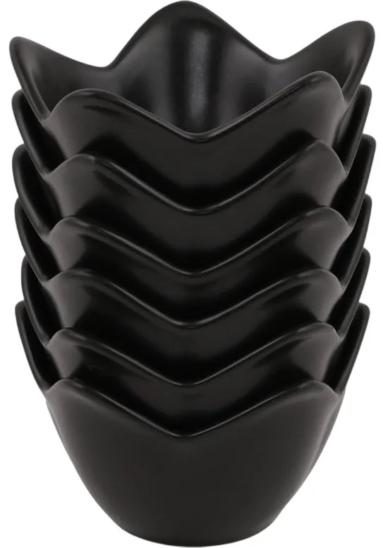 Sada 6 keramických misek Lotus 11,8 cm, černá