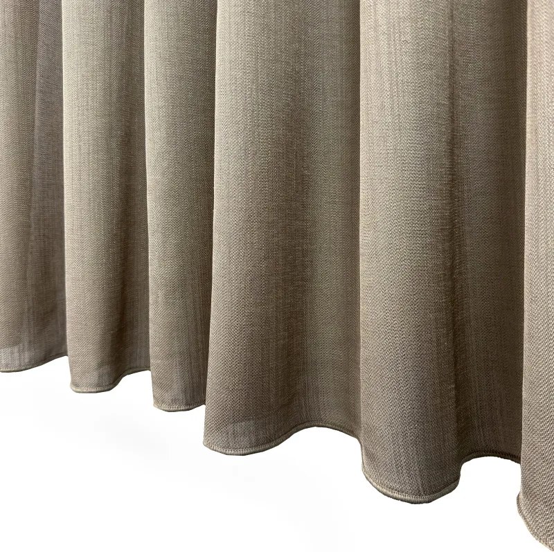 Záclona/Závěs béžovo-hnědá Linen Mist s efektem lnu a olůvkem Ervi 4451