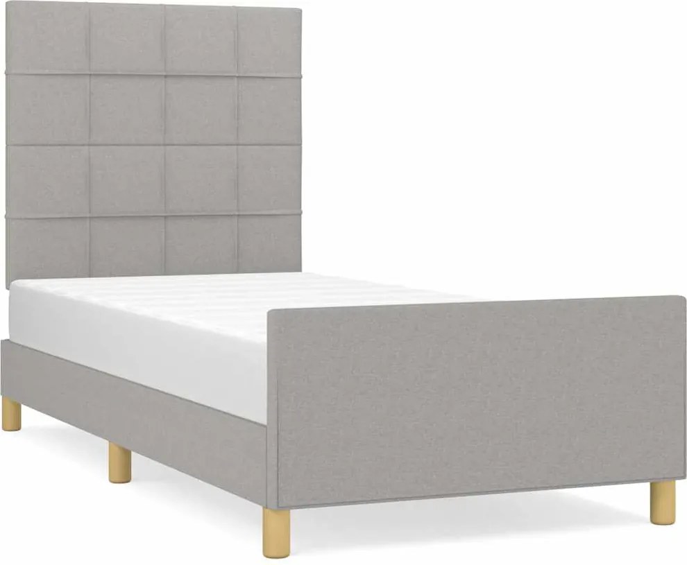 Rám postele bez matrace světle šedá 80 x 200 cm textil 3125009