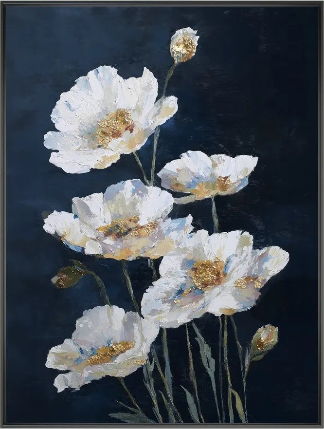 Tištěný obraz s rámem 60x80 cm White Poppies – Styler