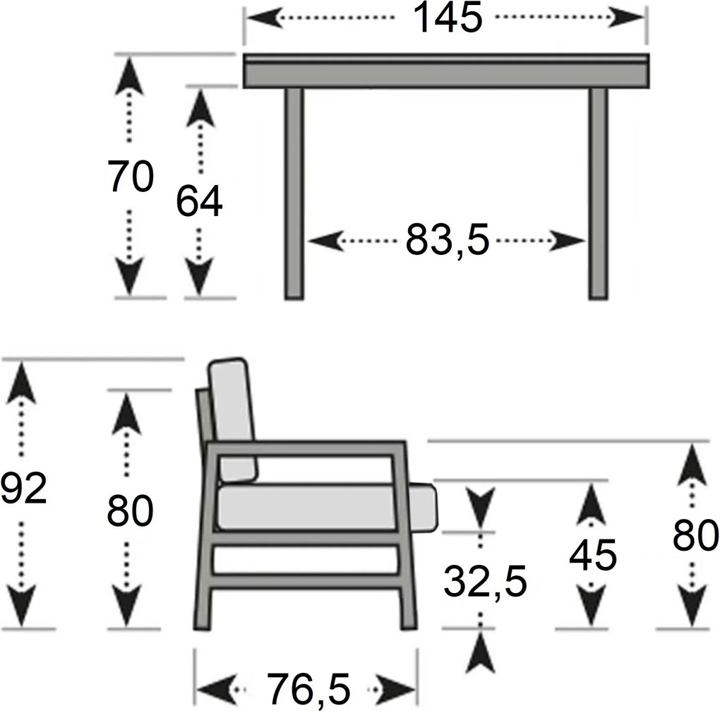 Doppler HAWAII LIKA-TEX® - zahradní stůl - Rozbalené zboží (N597)