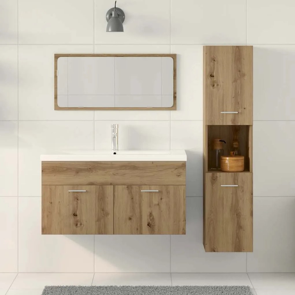 3dílná koupelnová sestava dub artisan kompozitní dřevo 3328592