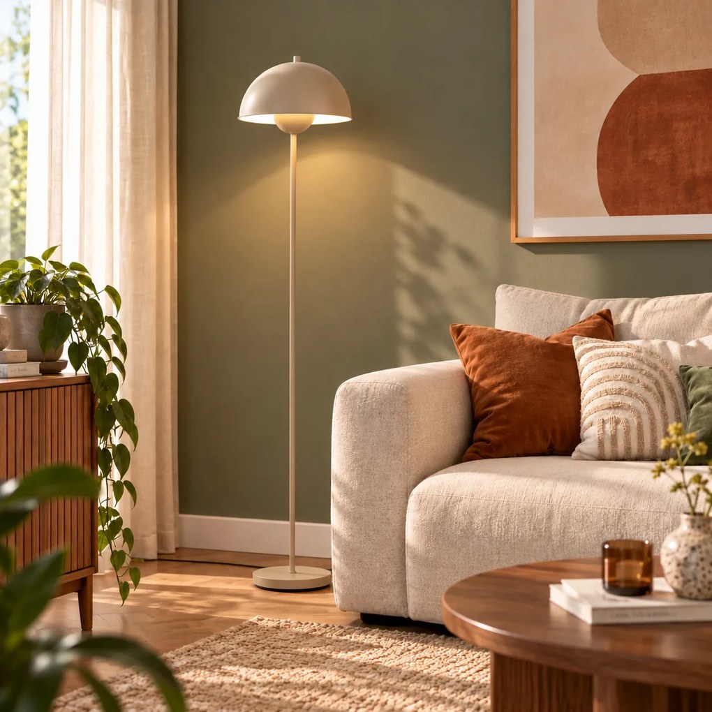 Retro stojací lampa béžová 160 cm - Magnax