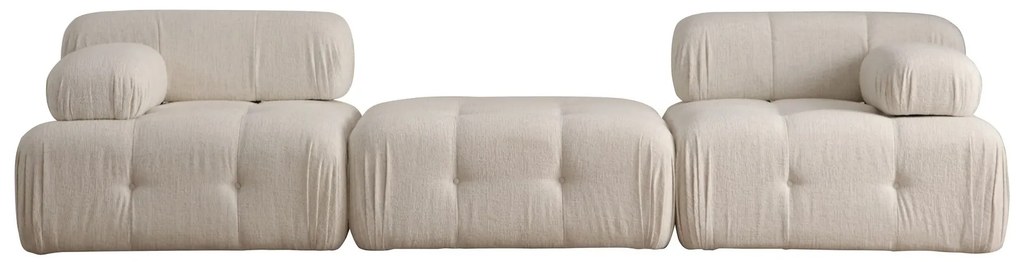 Hanah Home Třímístná pohovka s pufem DOBLO krémová 315 cm