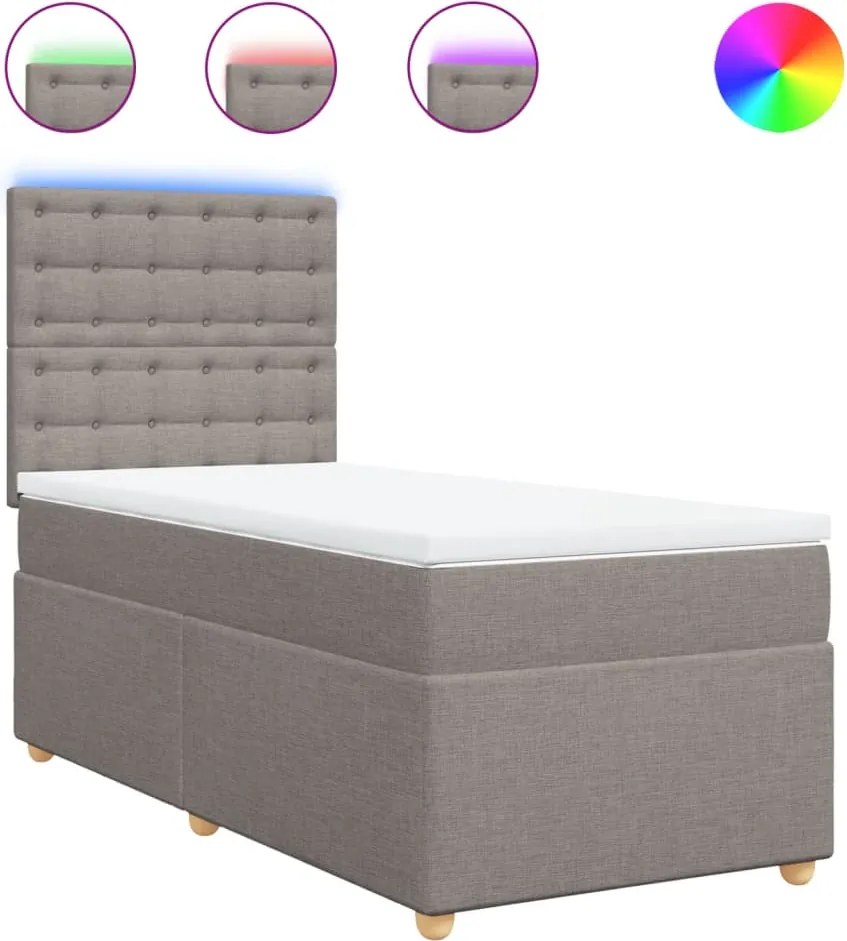 Box spring postel s matrací taupe 90x200 cm textil 3293481