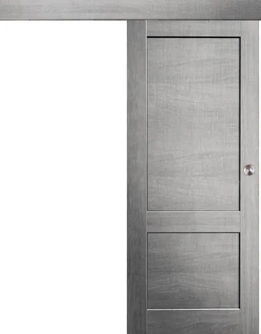 posuvné interiérové dveře na stěnu vasco doors LISBONA plné, model 1 Průchozí rozměr: 70 x 197 cm, Orientace dveří: Levé dveře, Dekor: Dub přírodní