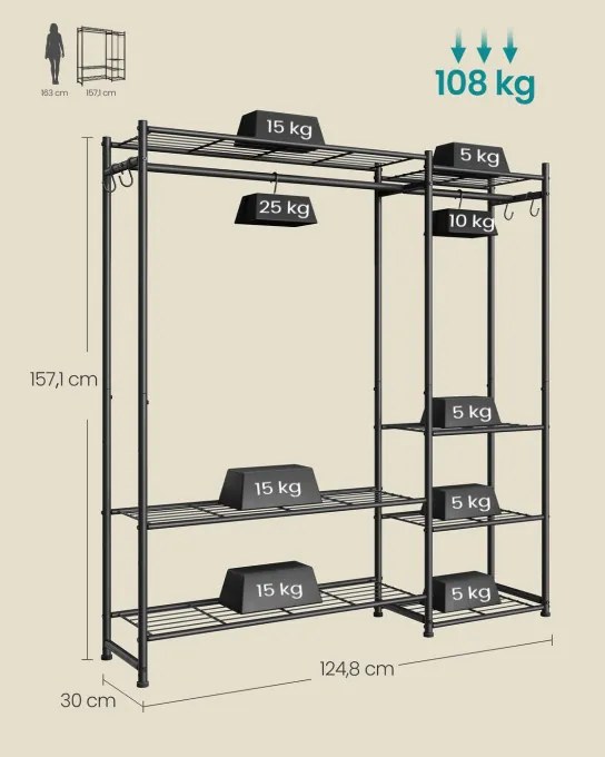 Otevřená šatní skříň LGR010BZ01