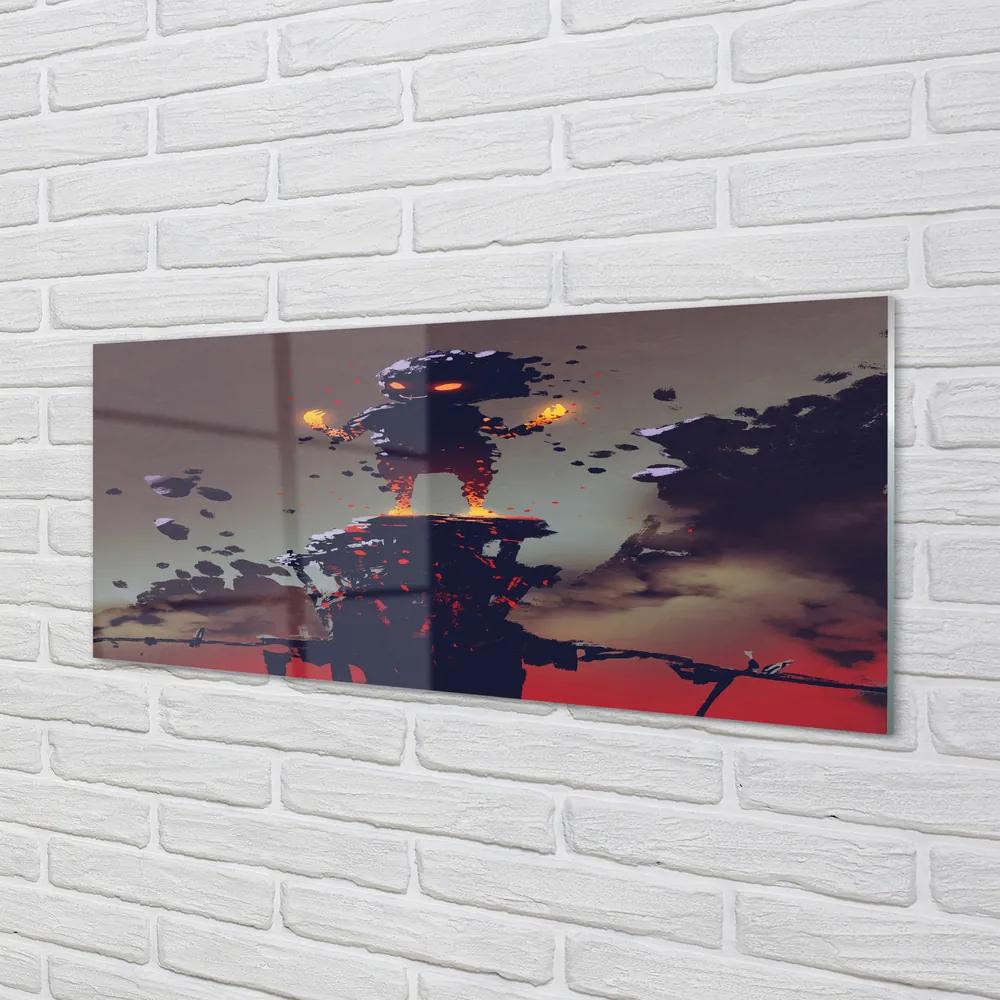 akrylový obraz Formulář kouř oheň 120x60 cm