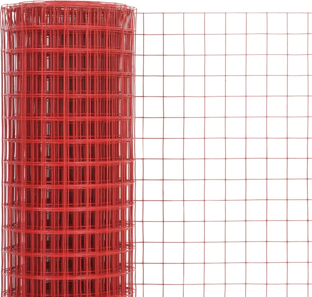 Pletivo ke kurníku ocel PVC vrstva 10 x 0,5 m červené 143670