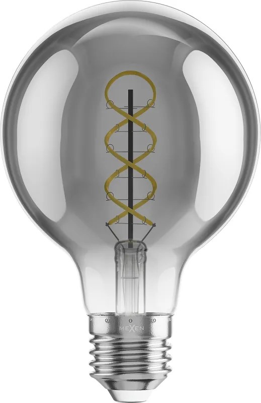 Mexen Vintis, LED filamentová žárovka E27, G80, 2 W, kouřová 2200K, kouřová, L165-E27-0222-70