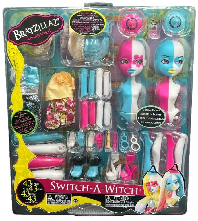 Vytvoř si svou čarodějnici - Bratzillas panenky Varianta: 2x DIY panenka - růžovo-modrá