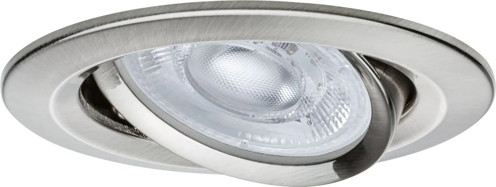 P 92417 LED vestavné svítidlo Nova Plus GU10 Flat IP65 93mm 3x4,9W 230V stmívatelné 2700K kov kartáčovaný - PAULMANN