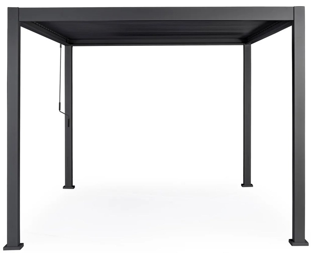 BIZZOTTO Antracitová hliníková pergola s uzavíracími lamelami OCEAN 3x4m 0795772
