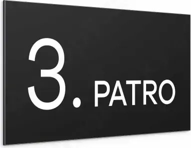 ACCEPT Označení podlaží "3. PATRO" - stříbrná tabulka - černý popis