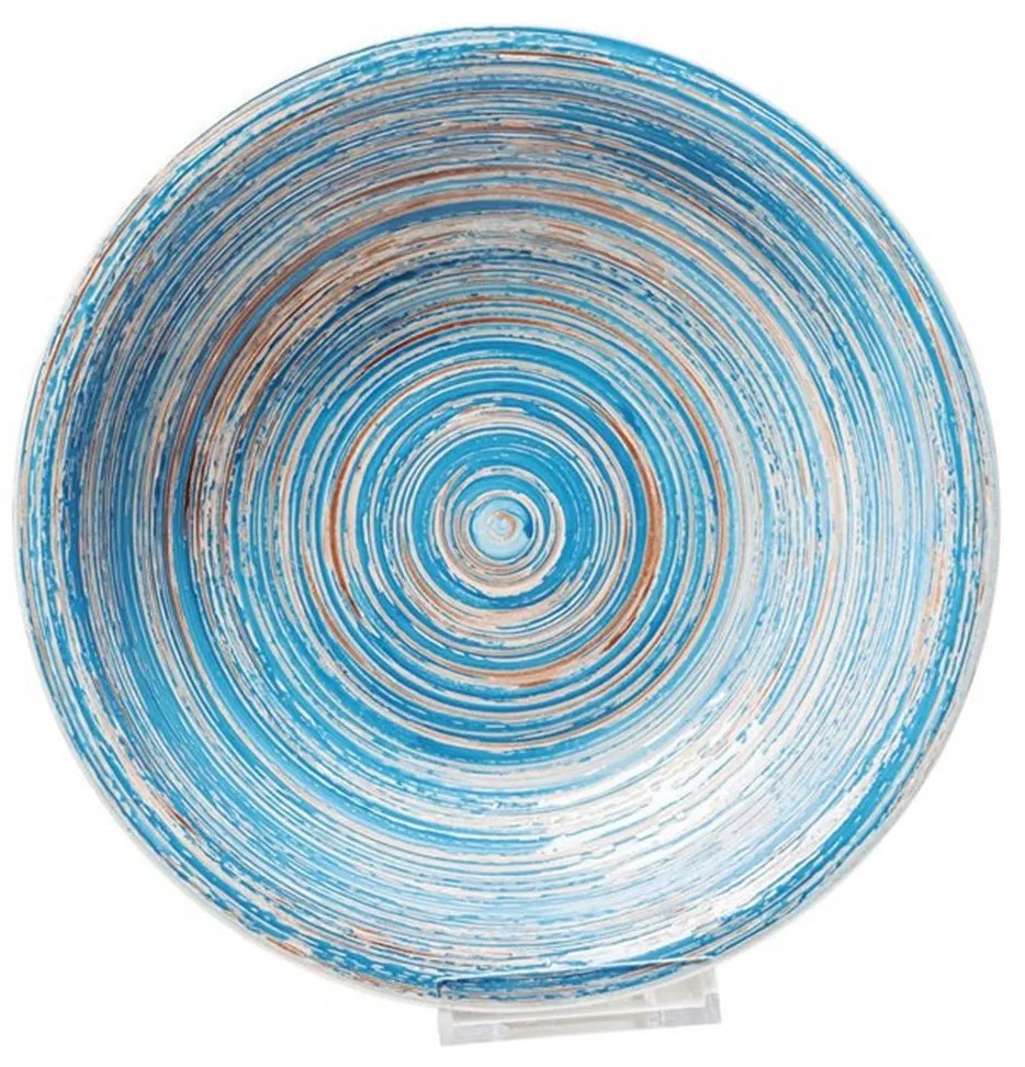 KARE DESIGN Sada 4 ks − Talíř Deep Swirl Blue Ø21 cm 5 × 21 × 21 cm