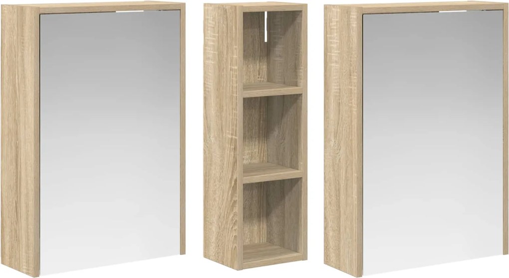 Sada koupelnových skříněk 3 ks 106 x 16 x 62,5 cm 3403794
