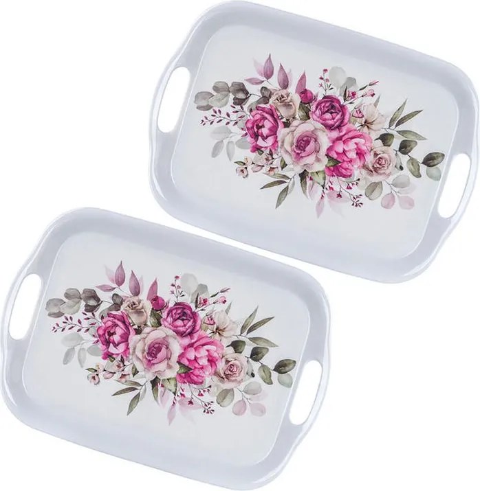 Sada melaminových táců ROSES 36 x 25,5 cm 2 ks